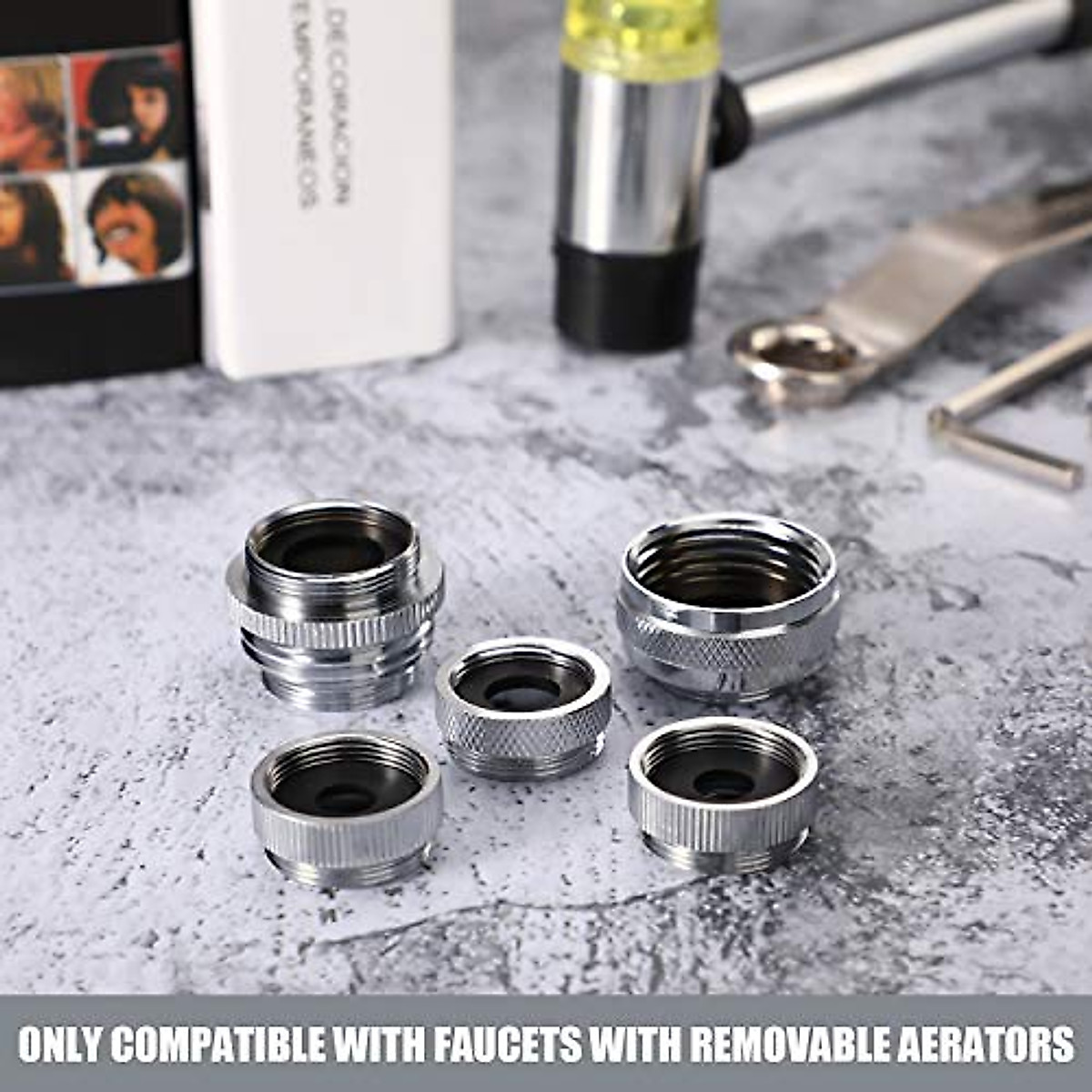 Faucet Adapter Kit, Brass Aerator Adapter Male Female Sink Faucet Adapter Connecting Garden Hose, Water Filter, Hose via Diverter