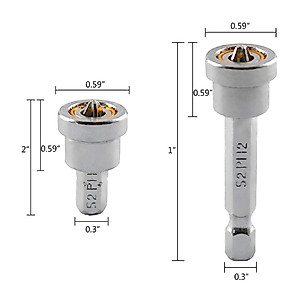 Teursa 5pcs Set TEURSA ® Premium Magnetic Drywall Screw Setter - PH2 Bits for Plasterboard - Hex Shank Positioning Bit - Easy Drywall Installation - Drill Accessory (5pcs 2'')