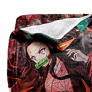 Japanese Anime Flannel Blanket 2set, Soft Lightweight Fleece Throw Blanket with Pillowcase Warm Durable Sofa Couch Decor Beding