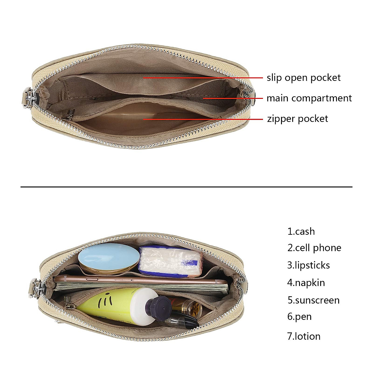 YALUXE Leather Wristlets for Women Clutch Wallet Wrist Strap Crossbody Zip Pocket long Shoulder Chain