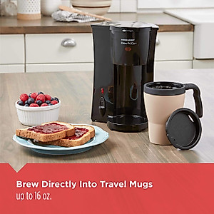 BLACK+DECKER Brew 'n Go Personal Coffeemaker with Travel Mug, Black/Beige, DCM18