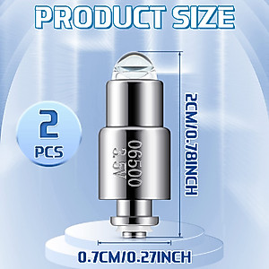 Funtery 2 Pcs Halogen Replacement Bulbs Compatible with Welch Allyn, 3.5v Lamp 06500-u Otoscope Lamp
