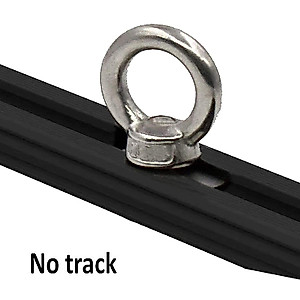 Pmsanzay 2 Pack M8 Heavy-Duty Full Stainless Steel Eye Bolt Eyelet, Kayak Track Mount Rail Tie Down Eyelet to Hold Your Bungee Cord or Ropes Anchoring, with Spring Washer Anchoring kit - No Track