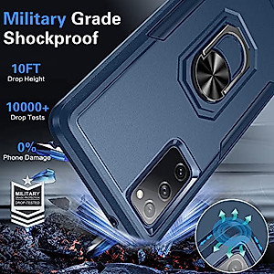 Oneagle for Samsung Galaxy S20 FE Case 5G, [4 in 1 ] S20 Fe 5G Case with [9H Glass Screen Protector+ Lens Protector] Built in [ 360° Ring Stand] Military Shockproof Phone Case for Samsung S20 Fe
