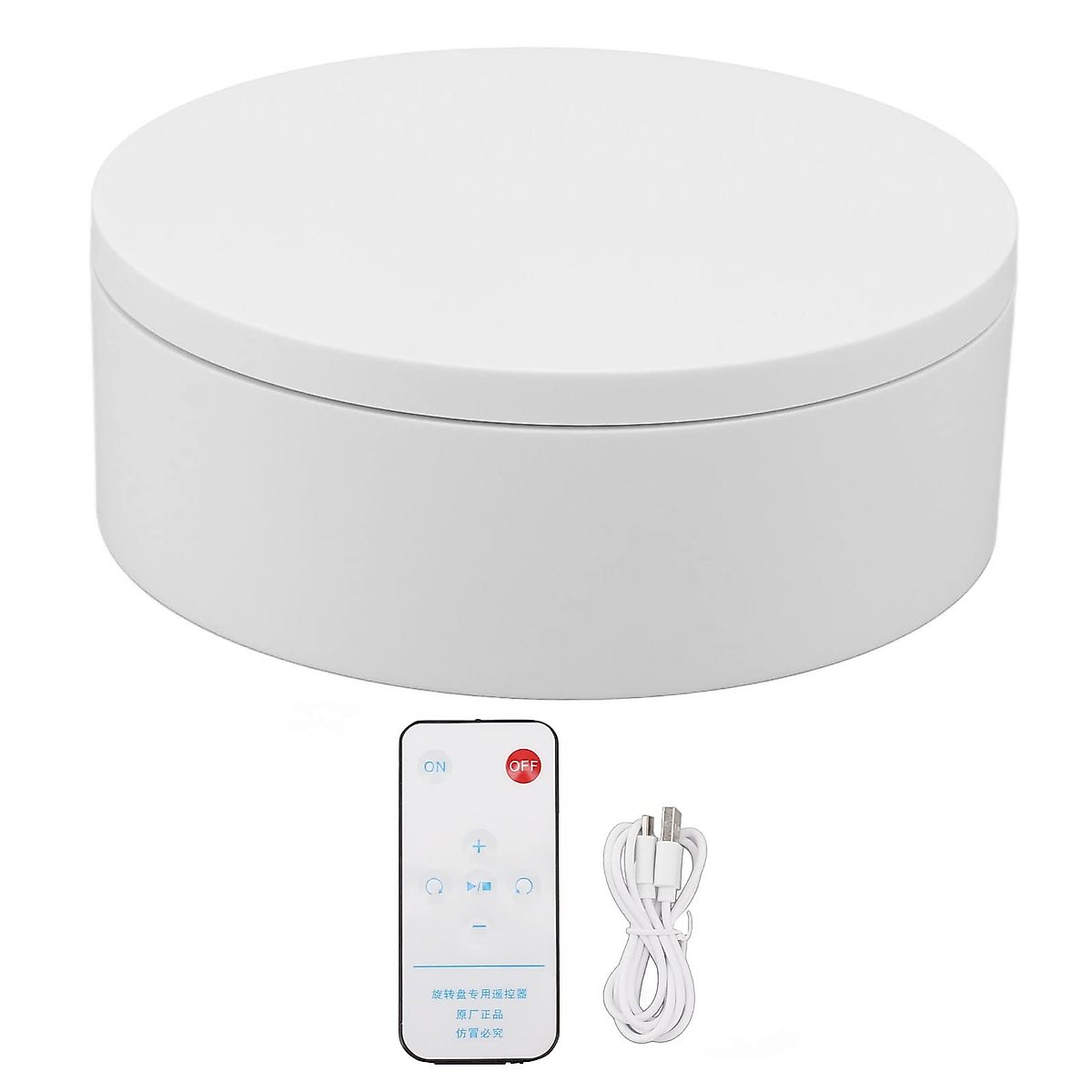 Jiawu Rotating Display Stand, Quiet Motorized Rotating Display Stand, 360° Display Photography Turntable, Adjustable Speed Tray with Remote Control, 3 KG Load Capacity for Products Shows (13cm/5in)