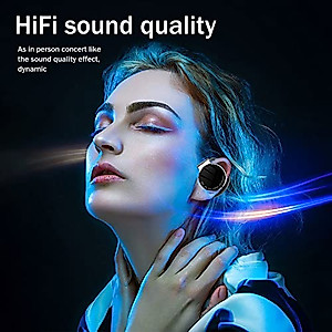 ESSONIO Bluetooth Headset Open Ear Headphones ENC Noise Reduction Headset Headset for Running Exercise Headset earplugs for Mobile Phones IPX5 Waterproof Band Microphone for Sports