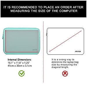 Arvok 17-17.3 Inch Laptop Sleeve Multi-Color Size Choices Case/Water-Resistant Neoprene Notebook Computer Pocket Tablet Briefcase Carrying Bag/Pouch Skin Cover for HP/Dell/Lenovo/Asus/Acer Light Green