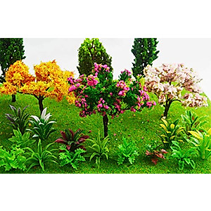 28 Pcs Miniature Fairy Garden Tree Plant Ornament, Mixed Model Trees 1-3 Inches, Miniature Dollhouse Pots Decor Moss Bonsai Micro Landscape DIY Craft Garden Ornament