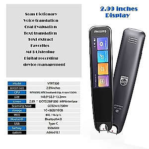 WorldPen Scan Go | Orcam Reader Pen | Pen Scanner | Scan Reader Pen for Dyslexia | Language Translator | Text to Speech | Wireless Standalone | LCD Touchscreen | Wi-Fi Connectio