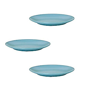 MBBITL 3-Pack Melamine Dinner Plates Dishes Set 7-inch Salad Plates Picnic Plates - Blue