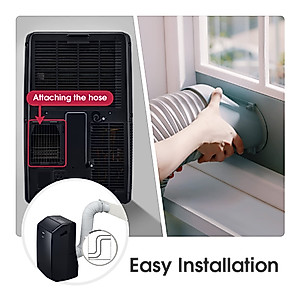 LG 8000 BTU (DOE) / (12000 ASHRAE) Portable Air Conditioners Cools 350 Sqft Easy Install & WiFi App Remote Eco-friendly, Quiet Small & Medium Room Air Conditioner AC Unit Home Gray LP0823GSSM (Renewed)