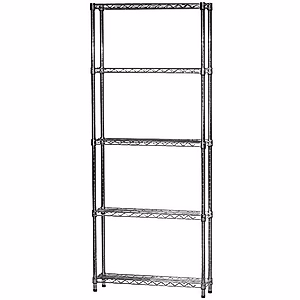 Shelving Inc. 8" d x 24" w x 54" h Chrome Wire Shelving with 5 Tier Shelves, Weight Capacity 800lbs Per Shelf