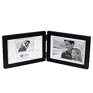 Malden International Designs Black Concept Wood Picture Frame, Double Horizontal, 2-4x6, Black