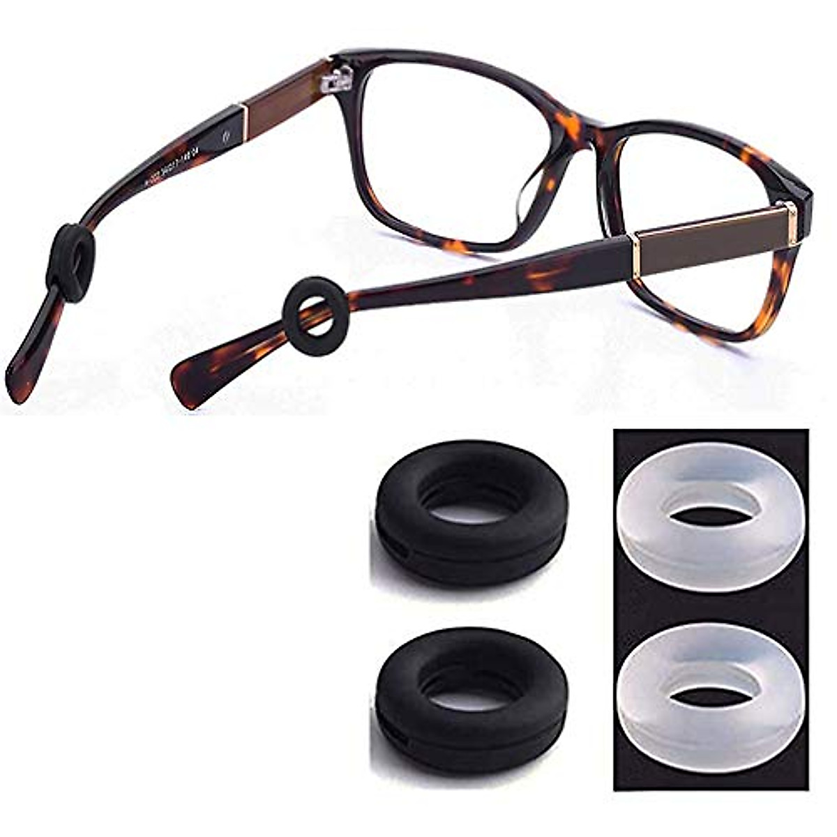 ILSSLI Ear Gripper Holders for Eyeglass Nose Pads Silicone Anti -Slip Glasses Eyeglasses Temple Tips Sleeve Retainer Extender for Eye Glasses Sunglasses of Adults and Kids ,14 Pairs