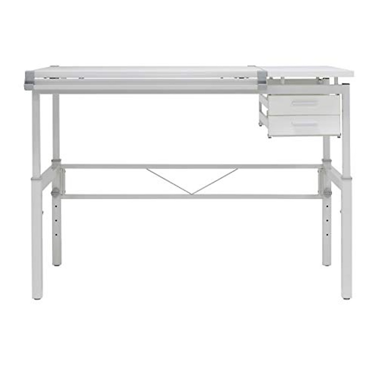 Studio Designs Graphix II Pro Line Split Top Height Adjustable Drafting, Drawing Table with 39.5" x 30" Tilting Top,White