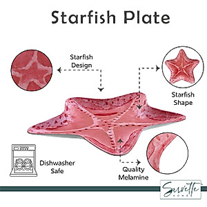Servette Home Pink Melamine Starfish Plate