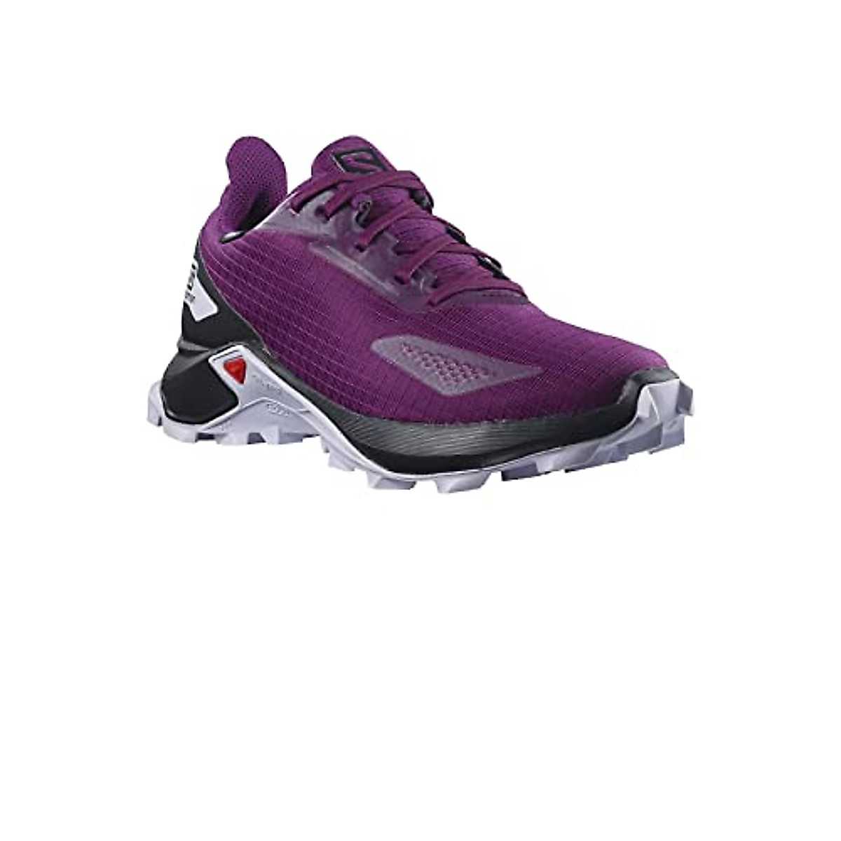 Salomon Kids ALPHACROSS Blast CLIMASALOMON Waterproof Trail Running Shoes, Plum Caspia/Black/Purple Heather, 2 US Unisex Little