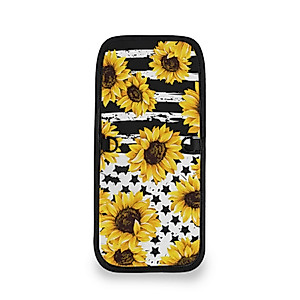 Vnurnrn Crossbody Bags Cell Phone Wallet Purses for Women, Sunflowers and American Flag Travel Purses with Card Slots, 6 x 7.5 inch