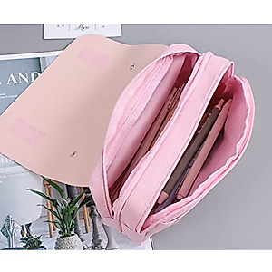 Kawaii Cherry Blossom Pencil Bag Pink Sweet Pencil Case Large Capacity Stationery Pouch School Supplies Makeup Bag Cute Pencil Case (Pink)