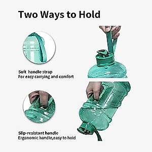 TOOFEEL 2 Liter Water Bottles - Half Gallon Water Bottle BPA Free - Ideal for Gym, Big Water Jug, Reusable Sports Bottle with Measurements Marked Drink Container - 2.2L 74oz Mint Green Water Bottle