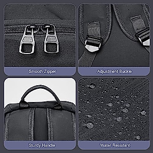 coofay Black Carry on Backpack For Women Men Waterproof College Gym Backpack Lightweight Small Travel Backpack Rucksack Casual Daypack Laptop Backpacks Hiking Backpack