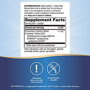 Nature's Way Acidophilus Probiotic Pearls, Supports Digestive Balance*, Protects Against Occasional Constipation and Bloating*, 1 Billion Live Cultures, 90 Softgels (Packaging May Vary)