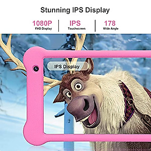 ANXONIT Kids Tablet, 7 inch WiFi Android 11 Tablet for Kid, Full HD 1920x1200 IPS Screen, 2GB RAM 32GB ROM,Kidoz Game Education Apps (Pink)