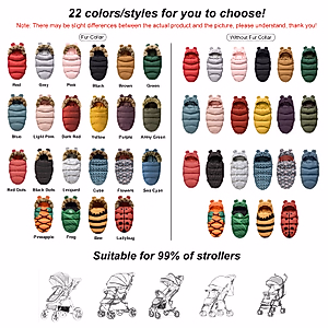 YOURCARE Stroller Footmuff Universal Baby Stroller Bunting Bags, Winter Thicken Warm Pram Footmuffs, Weatherproof Baby Sleeping Bag for Strollers, Pushchairs, Prams, Car Seat, 0-2 Years (Brown)