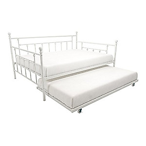 DHP Manila Metal Full Size Daybed and Twin Size Trundle (White)