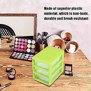 TOPINCN Plastic 3 Drawer Jewelry Box, Compact Storage Organization Drawers Set for Cosmetics, Dental Supplies, Hair Care, Bathroom, Office, Dorm, Desk, Countertop(3 Layers of Green)