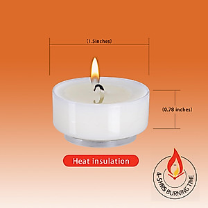 Linegohts 100 Clear Tealight Candles - 4+ Hour Burn Time - Unscented Smokeless Clean Burning White Palm Votive Tea Lights Candles for Home, Shabbat & Anniversaries (100 Pack)