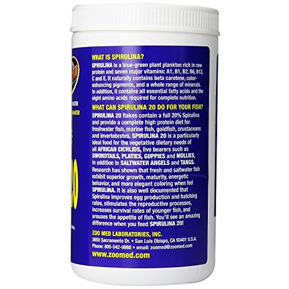 Zoo Med Spirulina 20 Flake Fish Food, 4-Ounce (3 Pack)