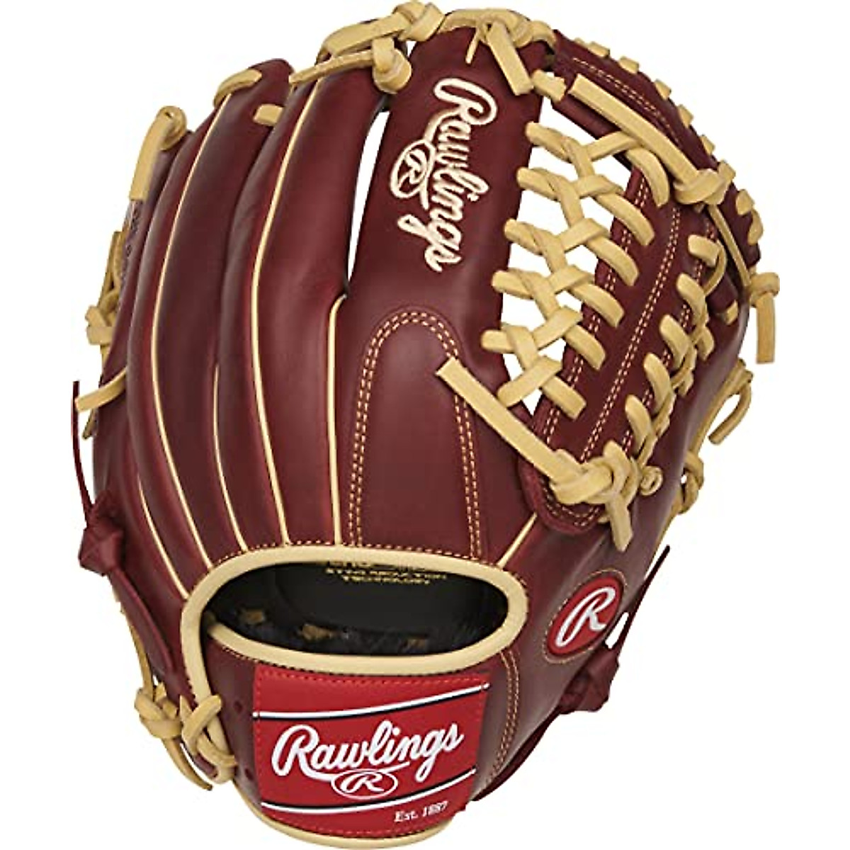 Rawlings | SANDLOT Baseball Glove | Left Hand Throw | 11.75" - Modified Trap-Eze Web, 11.75 inch - Trapeze Web - Burgundy