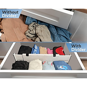 FAHBI Drawer Dividers 4 Pack, 4" High, 13" to 21" Expandable Drawer Organizer for Clothing, Kitchen Storage Drawers 2 Way Adjustable Divider for Closet, Firm Foam Ends