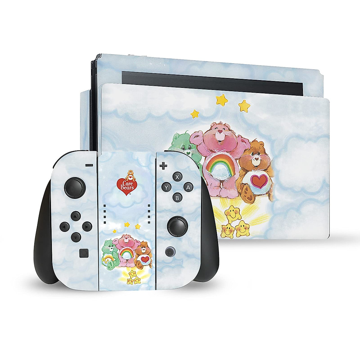 Head Case Designs Officially Licensed Care Bears Group Classic Vinyl Sticker Gaming Skin Case Cover Compatible With Nintendo Switch Console & Dock & Joy-Con Controller Bundle