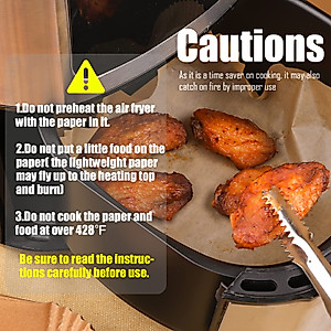 Golden Associate Disposable Paper Liner Square 250Pcs for 5 to 8 Qt Air Fryer Baskets, Non-stick Oil-proof Parchment Liner Cooking Paper