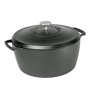 Lodge Blacklock 5.5 Qt Triple Seasoned Cast Iron Dutch Oven - 5.5 Qt Capacity - Nonstick Finish - Cast Iron Dutch Oven with Lid - Cast Iron Cookware