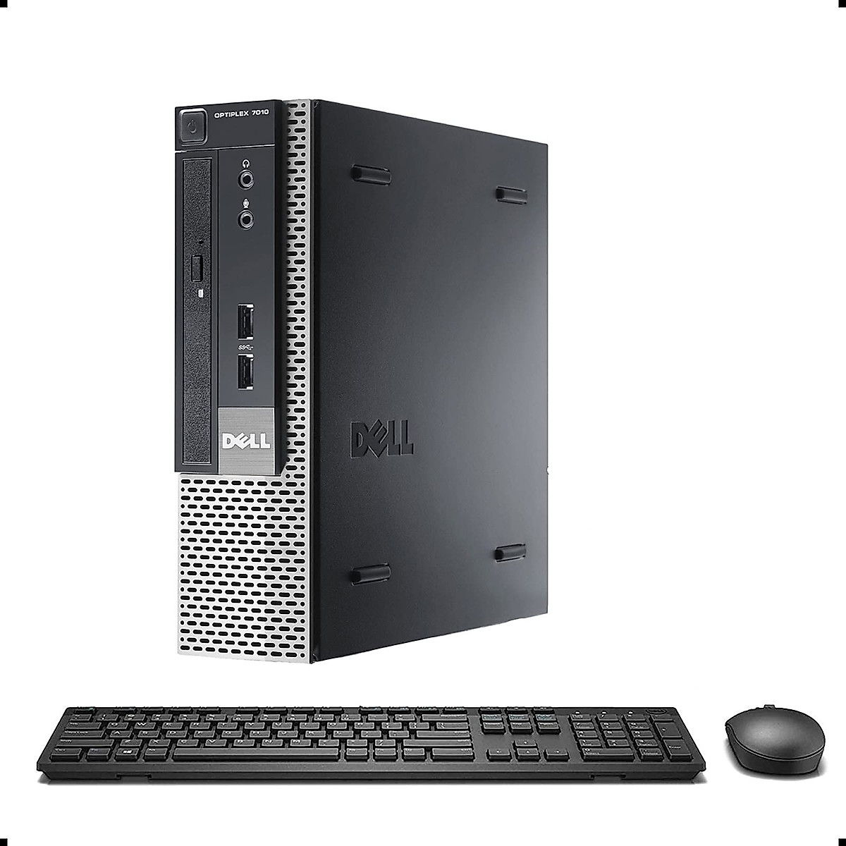 Dell OptiPlex 7010 Ultra Small Space Saving PC Desktop Computer, Intel i5, 8GB RAM 500GB HDD, Windows 10 Pro, 24 LCD Monitor, New 16GB Flash Drive, Keyboard & Mouse, DVD, WiFi (Renewed)