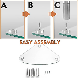 Hemudu Clear Glass Computer Monitor Riser / Triangle Desktop Universal Corner Stand for Computer Monitor & Laptop HD01T-003