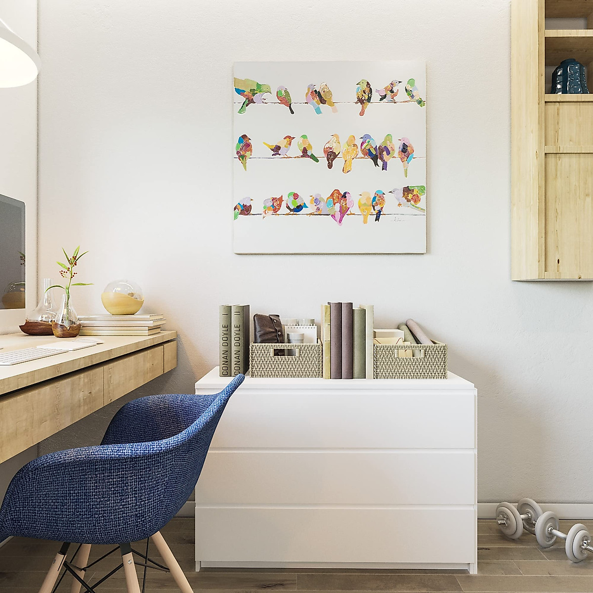 Yosemite Home Decor ARTACC0148 Birds on a Wire II Acrylic Painting, 36-Inch