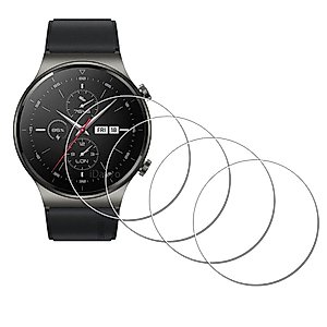 iDaPro Screen Protector for HUAWEI GT 2 pro Watch [4 Pack] GT2 pro Tempered Glass Anti-Scratch Bubble-Free Easy Installation