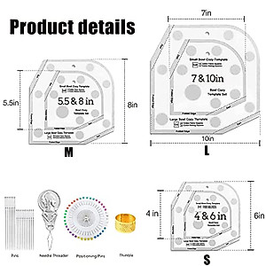 Wenmpopo Bowl Cozy Pattern Template, Bowl Cozy Template Cutting Ruler Set,DIY Kitchen Art Craft Sewing Template,Without Sewing Machine Can Still Do It,3 Sets Includ 6 Sizes: 4&6 in/ 5.5&8 in/ 7&10 in