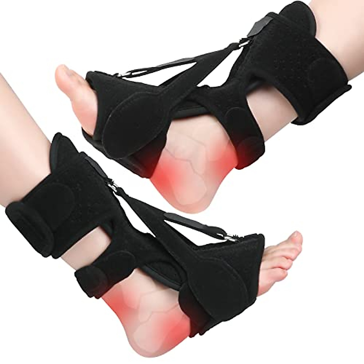 GOANDO 2 Pack Plantar Fasciitis Night Splint Upgrade Foot Brace Plantar Fasciitis Relief Splint Fit Women Men Adjustable Orthotic Stretcher Support Relief Foot Drop Achilles Tendonitis Day&Night