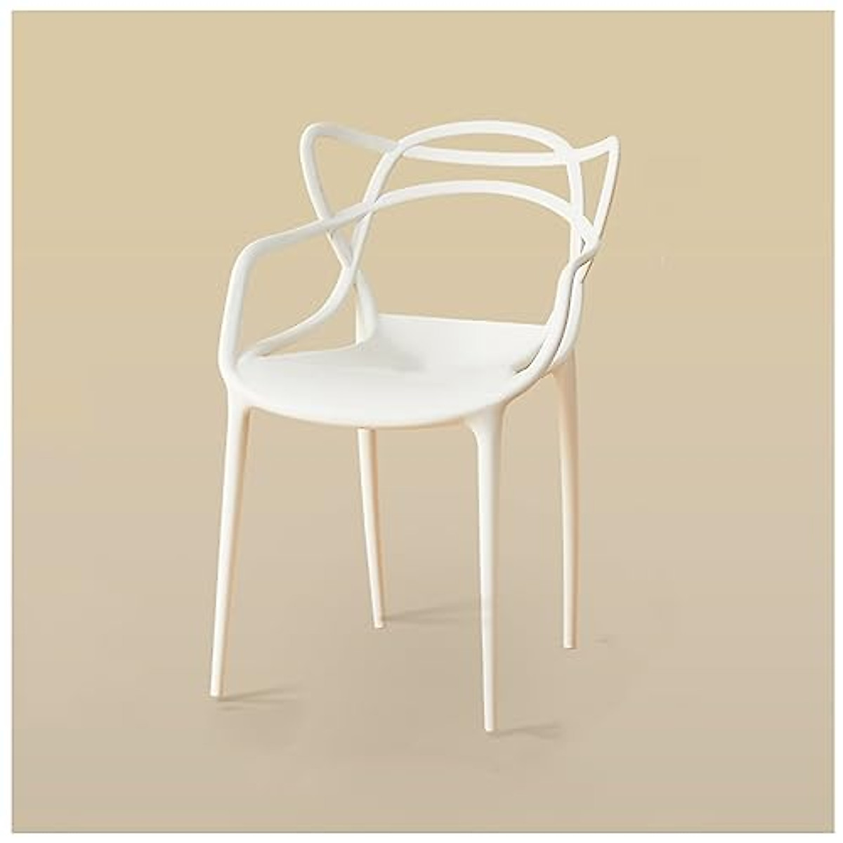 One-Piece Acrylic Stool Arc Backrest Stackable Clear Sitting Stool Ergonomics Transparent Stool Crystal Chair Non-Slip Mat (Color : F)