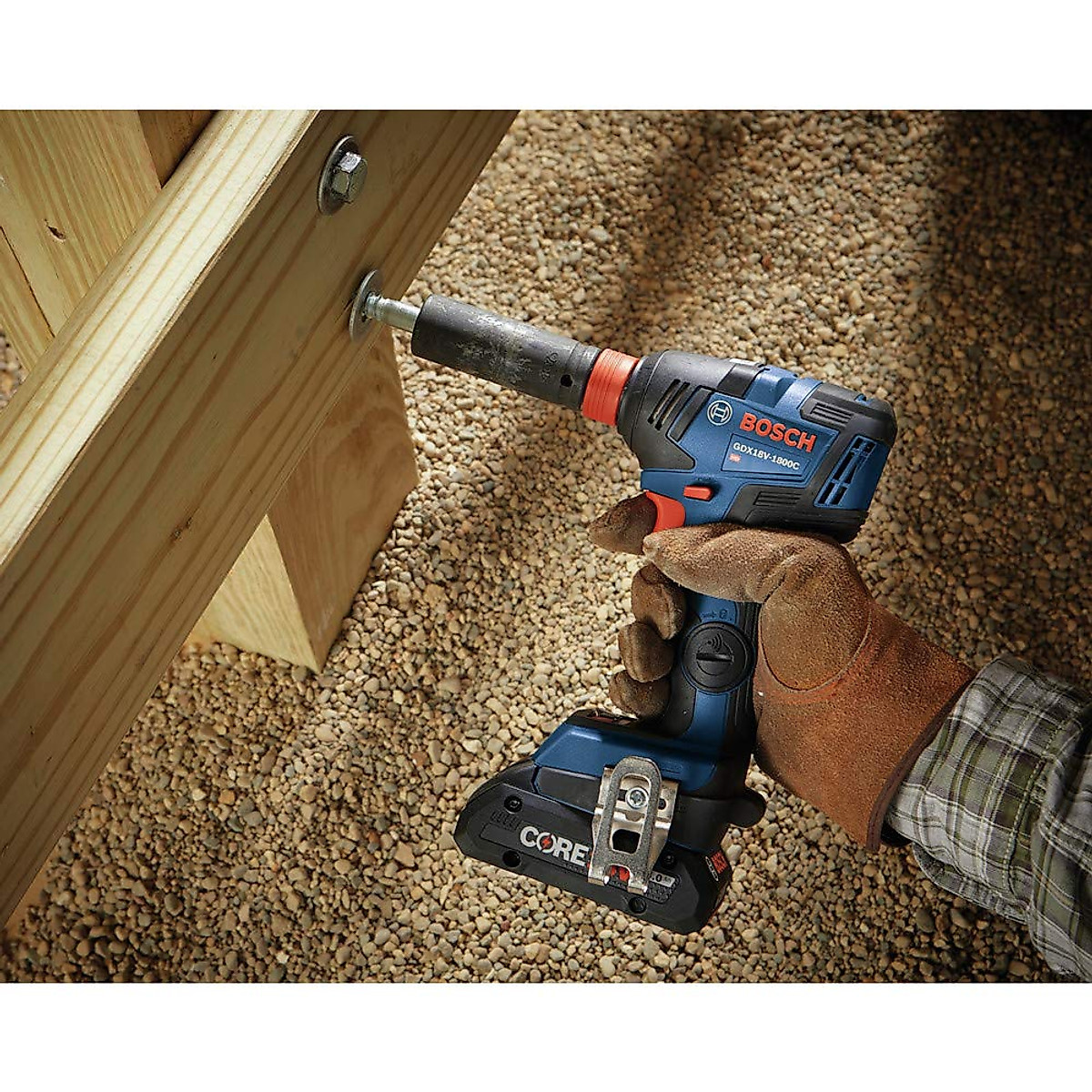 BOSCH GDX18V-1800CB15 Freak 18V EC Brushless Connected-Ready 1/4 In. and 1/2 In. Two-In-One Bit/Socket Impact Driver Kit (Renewed)