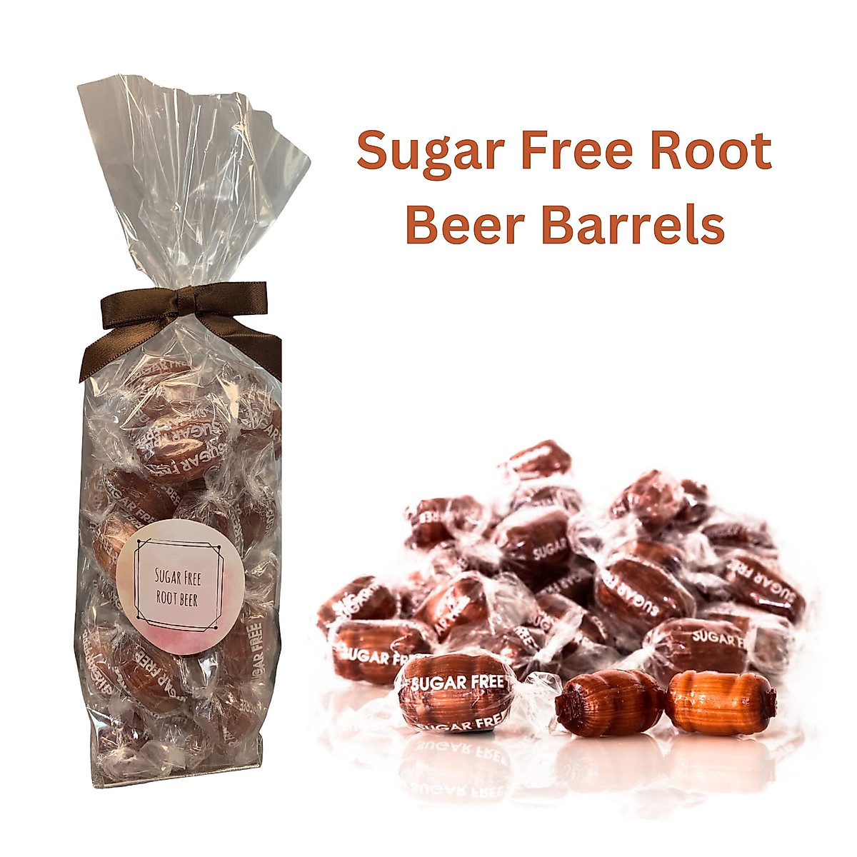 Sugar Free Candy Variety Gift Box – Sugar Free Hard Candy Bulk Candy Individually Wrapped 4 Assorted Flavor Bags