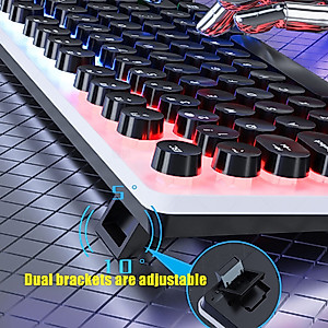 Sanpyl Mechanical Keyboard, RBG Backlit USB 104 Keys Wired Gaming Keyboard High Speed Response Retro Punk Computer Keyboard for Laptop Desktops(Black)