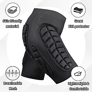 Tentock 3D Protective Hip for Snowboarding，Butt Padded Safety Impact Shorts EVA Protection Pad for Skating Outdoor（M）