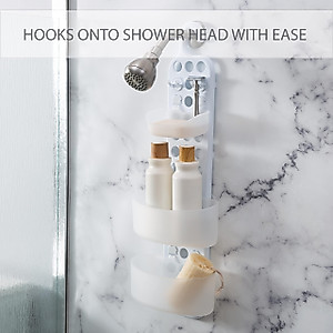 Bath Bliss 3 Tier Adjustable Shelves Shower Caddies, White
