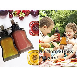 haakaa Reusable Silicone Yummy Pouch - Squeeze Refillable Baby Food Container| Self Feeding Puree,Smoothie Toddler Sippy Cup| Breastmilk Storage Bag|Freezer Safe Cereal Feeder Bottle 6M+,4.6 fl oz